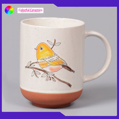 Breakfast Milk Hand Painted Ceramic Coffee Mugs 490ML For Simple Life