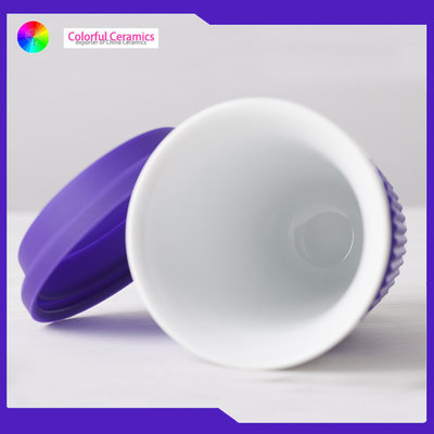 Silicon Lid / Sleeve  Pottery Mugs Without Handles Cadmium Free Eco - Friendly
