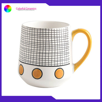 Nordic Talbeware Set Custom Ceramic Coffee Mugs , Ceramic Handprinted Cups 340ml
