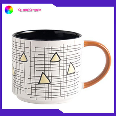 Handprinted Custom Stoneware Coffee Mugs Food Contact Safe Lead / Cadmium Free