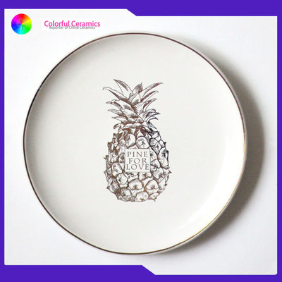 8 Inch Nordic Style Custom Printed Ceramic Plates Tableware Microwave Safe