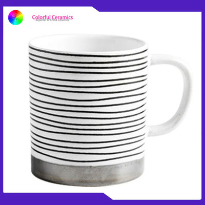 Tableware Sets Silkdscreen Coffee Mugs , Custom Ceramic Mugs 370ml Eco Friendly