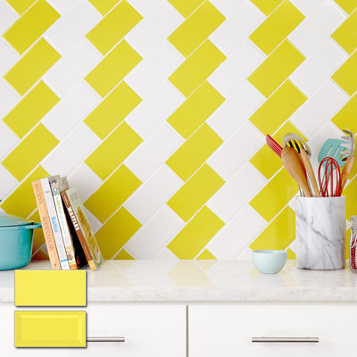 10 x 20 Moderne Tegels van de Keukenmuur voor de Gele Kleur van Keukenbacksplashes
