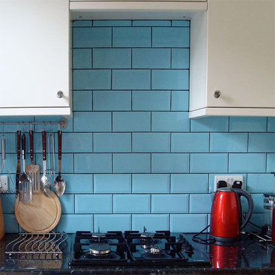 La teja moderna anti 100x200 de Backsplash de la cocina que patinaba completamente/biseló final