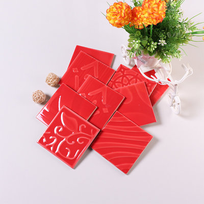4x4 de rode Decoratieve Ceramische Muur betegelt Binnenlandse Slijtvaste Keramische tegels
