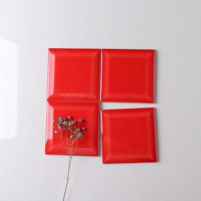 4x4 de rode Decoratieve Ceramische Muur betegelt Binnenlandse Slijtvaste Keramische tegels