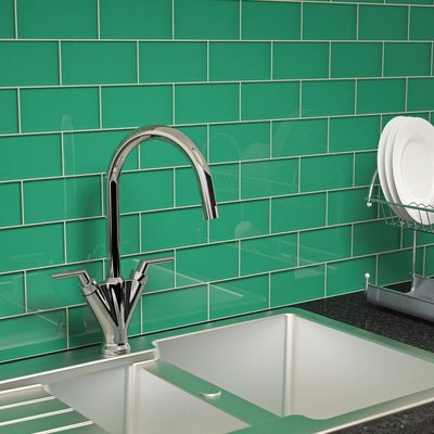 Van de de Tegels3x6 Duim van de jade de Groene Kleurrijke Muur Vlotte Glans voor Keukens/Badkamerss