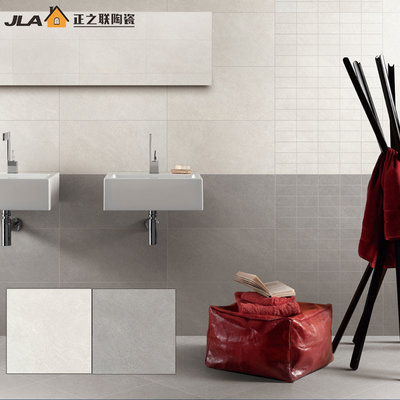 Light Grey Polished Porcelain Floor Tiles 600x600 Three Dimensional Effect