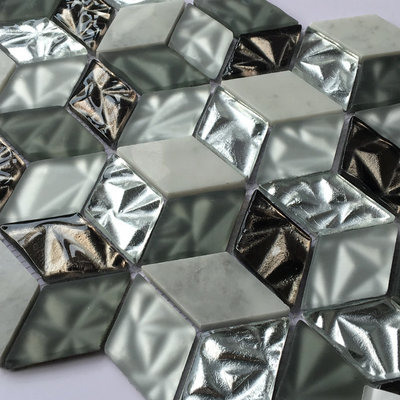 Van het het Glasmozaïek van het Misstap niet Kristal van het de Tegelstoilet Hexagon Gevormde de Vloertegel 300X300