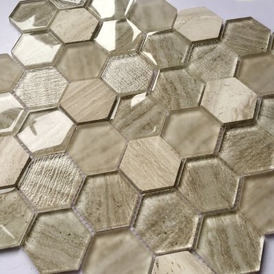 Van de Muurtegels van het glasmozaïek van de de Binnenhuisarchitectuurbadkamers Hexagon en Vierkante Tegel