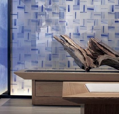 Maak Blauw Verglaasde Ceramische die 150X150mm Muurtegel waterdicht in de Decoratie van de Restaurantmuur wordt gebruikt