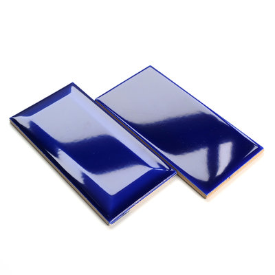 75X150mm de Groenachtig blauwe Gele Tegel van de Kleuren Glanzende Afgeschuinde Verglaasde Ceramische Muur