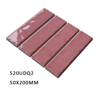 5x20cm/2x8 Ceramische de Muurtegels van de duim Roze Kleur voor de Badkamers van de Dochters