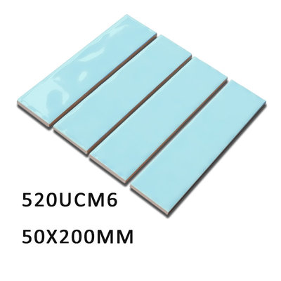 5x20cm/2x8 Tegels van de de Metromuur van de duim 3d Lichte Hemel Blauwe Ceramische voor Hotel Decoraction