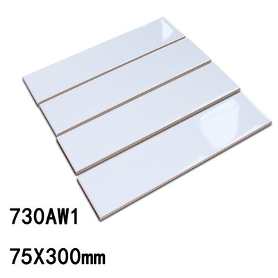 van de de Duim de Kleine Grootte van 75x300mm/3*12 Tegel van de de Glansmetro Zwart-witte Ceramische voor Douchezaal Decoratie