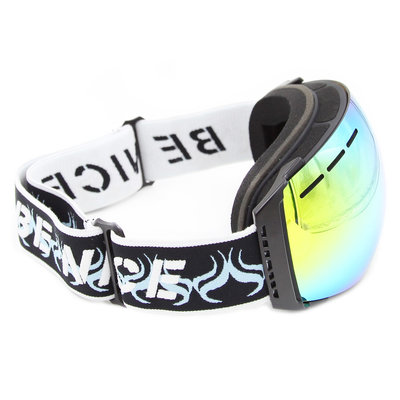Anti - gafas del embarque de la nieve de la niebla tres marco de la lente TPU del oro de la espuma de la capa
