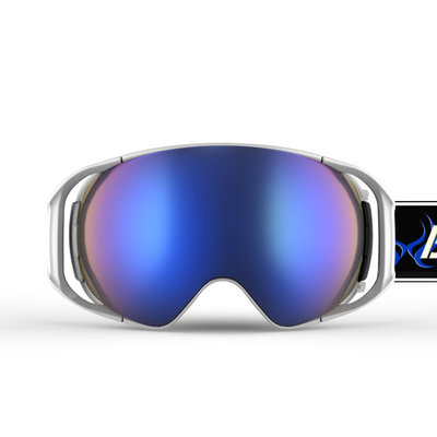 Unisex PC Revo Blue Ski Snowboarding Goggles with Nylon Jacquard Strap