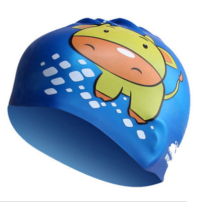 Fasion and Health Silicone Childrens Swimming Hats Blue Swim Cap OEM