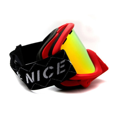 Gafas durables de la snowboard de la lente del espejo de los deportes REVO rojas con el puente de la nariz