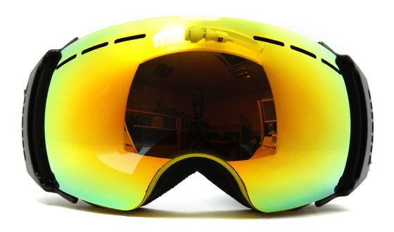 Gafas Frameless populares del esquí de las gafas del esquí del amarillo TPU que cupieron sobre los vidrios