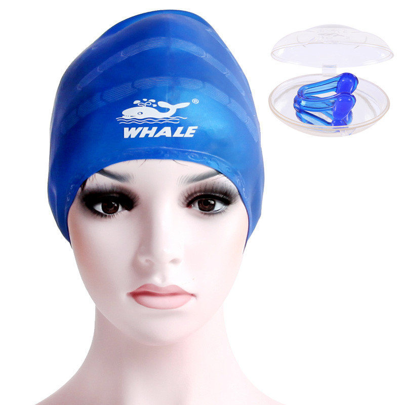 El oído azul protege los casquillos durables de la nadada del silicón para el pelo largo, casquillo de natación de las señoras