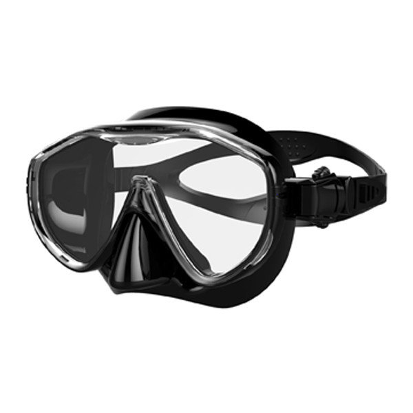 Equipo del buceo con escafandra de la mascarilla de la lente de la máscara una del salto libre de los niños del negro