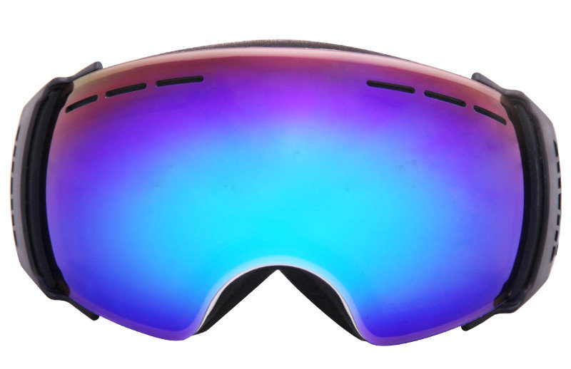 Gafas reflexivas de la snowboard de la lente azul adulta de la PC para la juventud, tri espuma de la cara de la densidad