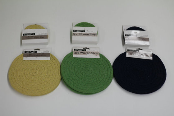Giallo/verde/nero Placemats tessuto rotondo, prodotti della cucina