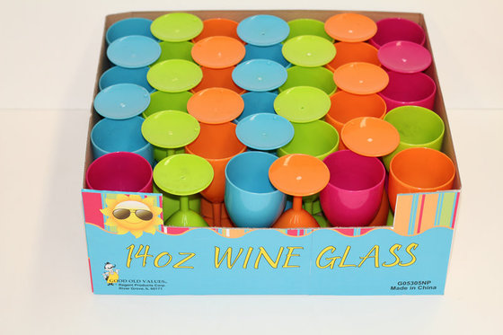 Vetri di vino di plastica colorati decorativi, tazze di plastica riutilizzabili della chiavetta