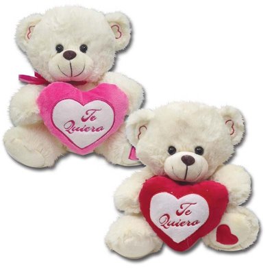 Del día de tarjetas del día de San Valentín blanco oso suave relleno de la felpa de los juguetes con el corazón rojo