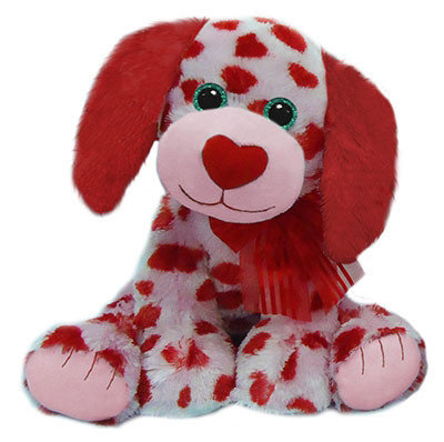 Cute Plush Toy Dogs Valentines Day Stuffed Toys with Embroidery Logo