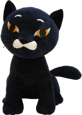 12 inch Black / White Cat Stuffed Animal Toys Soft Cartoon Plush
