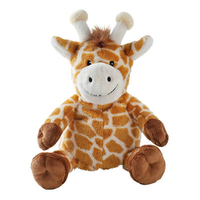 Giocattoli adorabili dell'animale farcito della giraffa di Brown che si siedono e che stanno posa