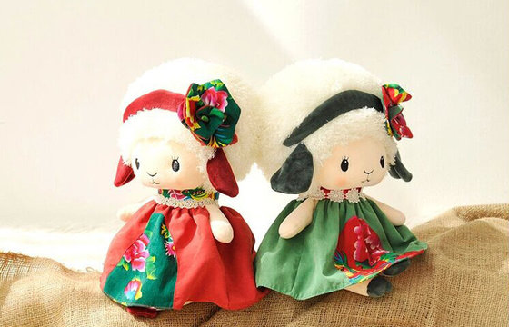 La bella peluche fissata divertente unica su ordinazione gioca per il regalo 8&quot; di festival dei bambini pecore bianche
