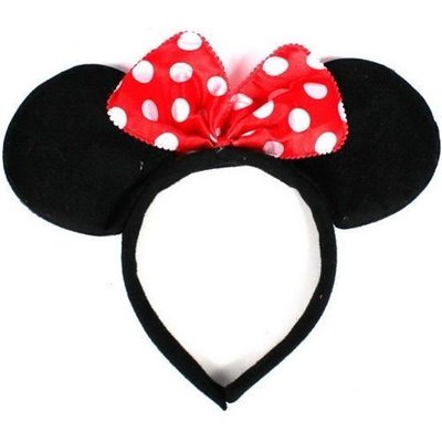 Cappello della fascia di Disney - accessorio del costume delle orecchie di Minnie Mouse della peluche con l'arco per il partito