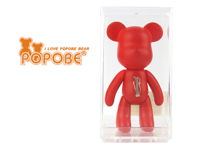 El oso lindo rojo único del carácter POPOBE de la fuerza juega la decoración del sitio