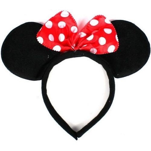 Cappello della fascia di Disney - accessorio del costume delle orecchie di Minnie Mouse della peluche con l'arco per il partito