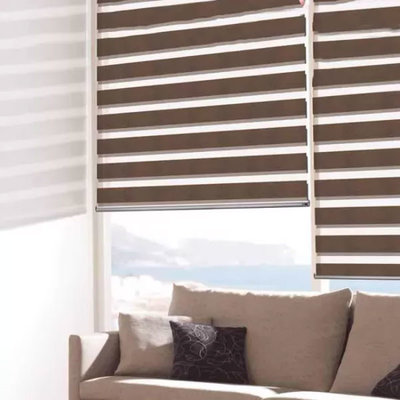 2020 Hot Sale Double Layer Window Blind Roller Zebra Blinds Manual Motorized Control