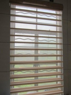 Modern Double Layer beige Fabric Roller Blinds Shangri-la blind For Office Home Windows Custom