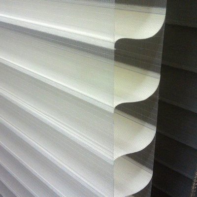 Modern Double Layer beige Fabric Roller Blinds Shangri-la blind For Office Home Windows Custom