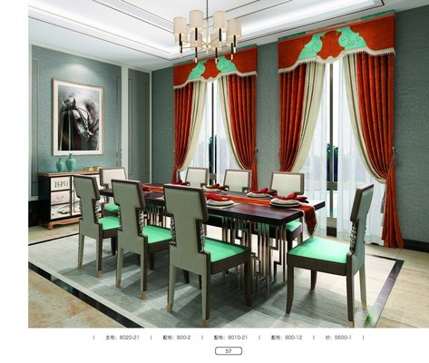 High quality luxury fabric curtains blind window drapes and finish fabric sale bedroom with matching sheer