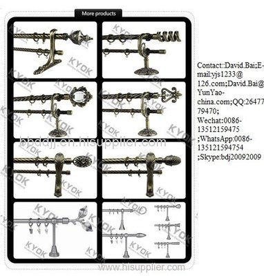 Black Metal Aluminium Curtain Pole Finials