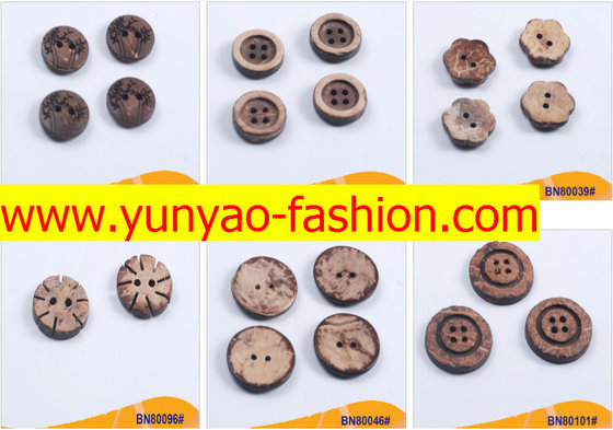 laser logo special shape nature coconut shell children button