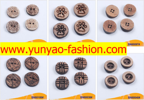 laser logo special shape nature coconut shell children button