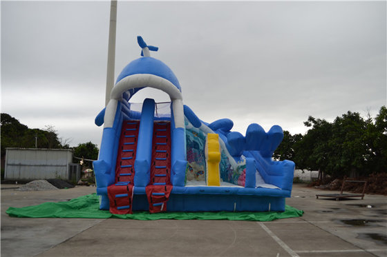 Blue Inflatable Sports Games Double &amp; Triple Stitches Seams