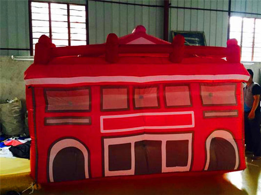 White / Blue Inflatable Advertising Products House Model Customized