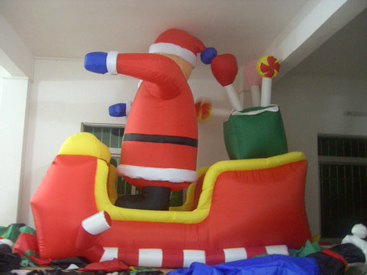 Red Advertising Inflatable Santa Clause For Christmas Celebration