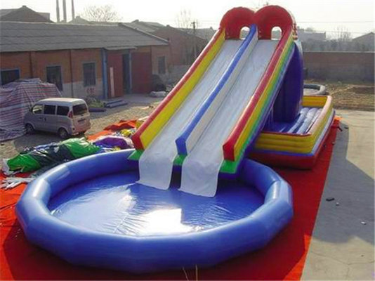 jouets gonflables de l'eau de bâche de PVC de 0.9mm, glissière d'eau géante de famille de piscine