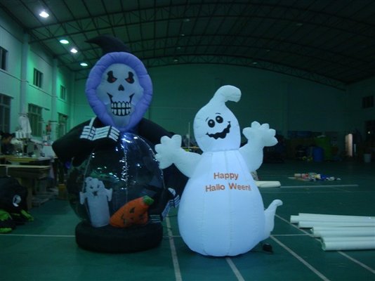 Fireproof Inflatable Halloween Pumpkins , High Tension Inflatable Kids Toys