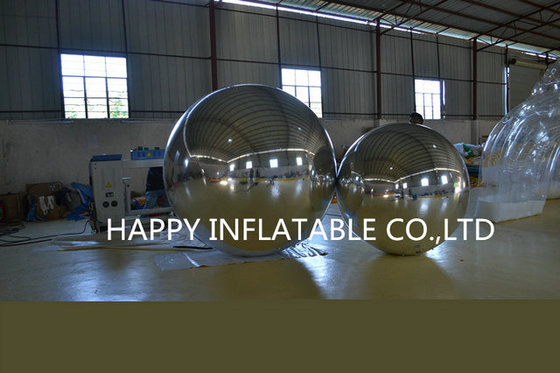 PVC Large Attractive Inflatable Mirror Ball Silvery For Party Show